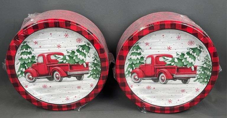 2 Brand New 85-Count of "Christmas Truck" Premium Paper Plates. 10 ...