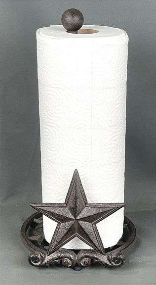 Star Decorated Cast Iron Paper Towel Holder. 12" high. - Rocky Mountain ...