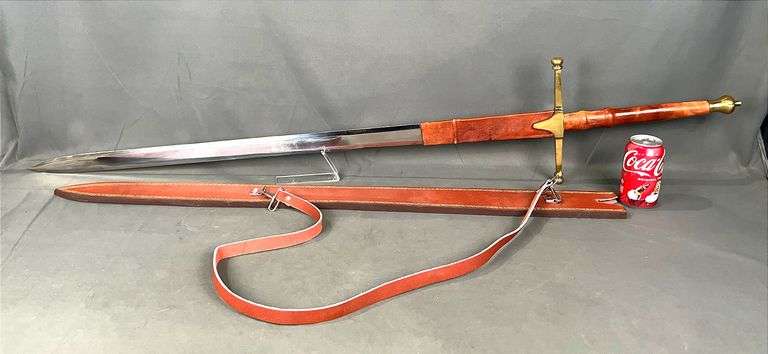 Fantastic Medieval Style Massive 53" Sword with Brown Leather Style ...