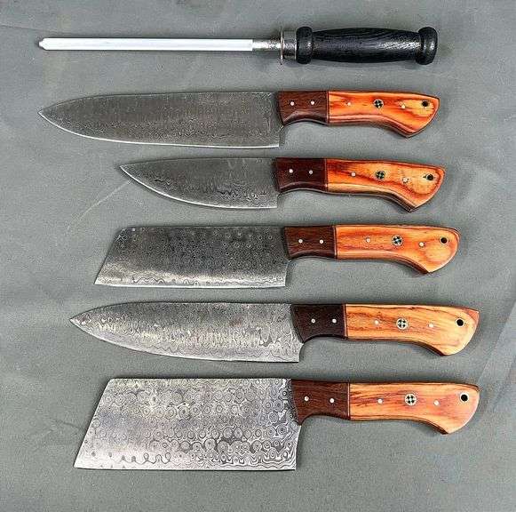 Fantastic High-End 6-Piece Damascus Chef's Knife Set. This Set Includes ...