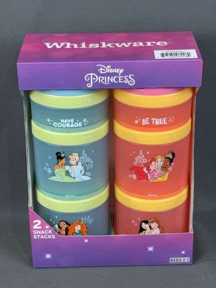 New Disney Princess 2 pack of portable, stackable snacking containers ...