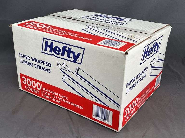 Brand New Box of 3000 Hefty Paper Wrapped Jumbo Straws. - Rocky ...