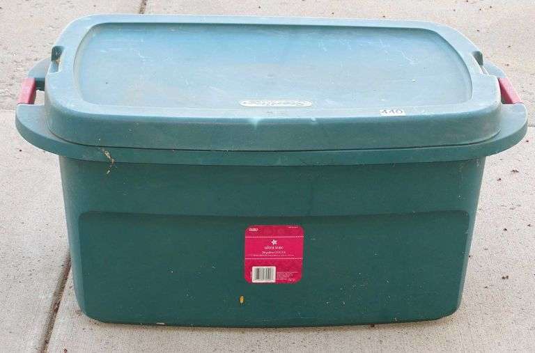 Green Sterilite 30 Gallon Ultra Tote W/ Lid. - Rocky Mountain Estate ...