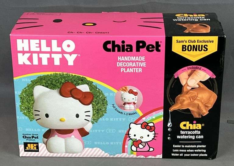 Brand New "Hello Kitty" Chia Pet Planter W/ Terracotta Watering Can ...