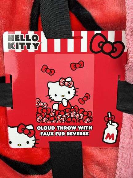 Brand New, Super Soft "Hello Kitty" Cloud Throw W/ Faux Fur on the ...
