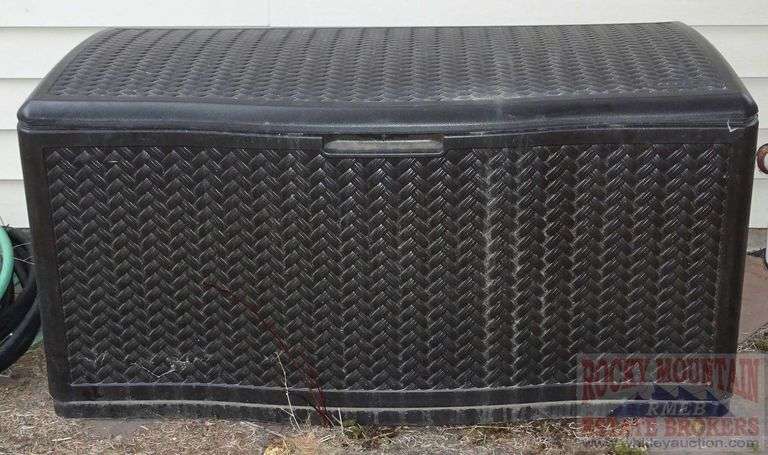 Suncast Woven Look Outdoor Storage Box. - Rocky Mountain Estate Brokers ...