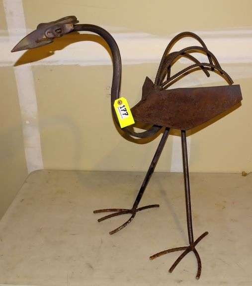 Super Cool Large Found Object Bird Garden Sculpture, 28" high. - Rocky ...