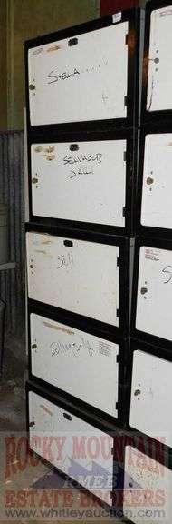A Cool Stack of 5 Vintage All-Steel Equip. Co. One Door Lockers. Locker ...