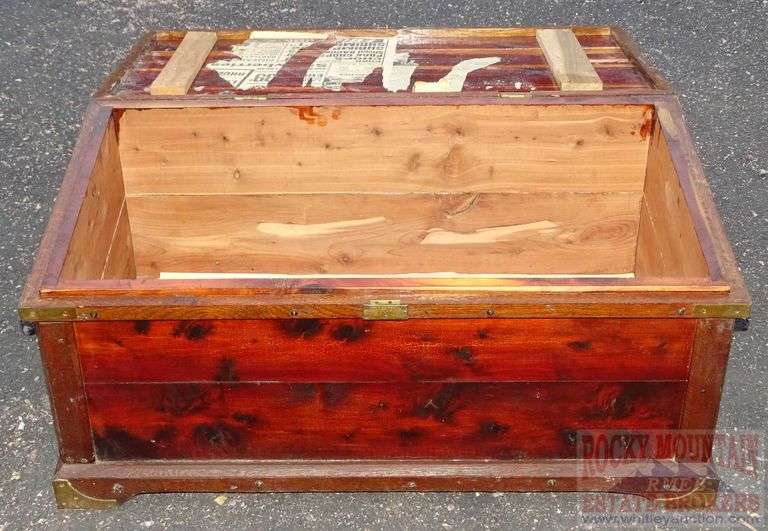 Vintage Cedar Chest/Blanket Box W/ Large Brass Handles, 15"x36"x21 ...