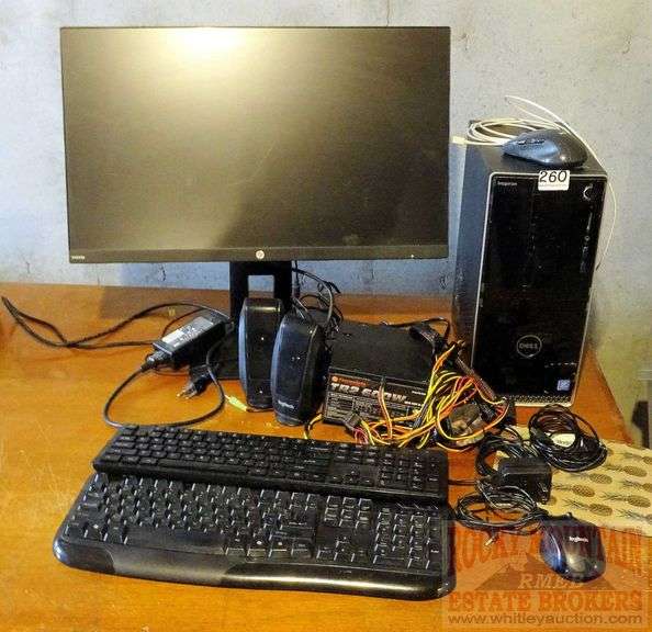 Dell Inspiron Computer (No Hard Drive), HP VH240a LCD Monitor, HP Envy ...