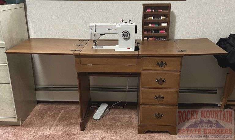 Phaff 1222 Sewing Machine in Very Nice Maple Sewing Stand with Pop-Up ...