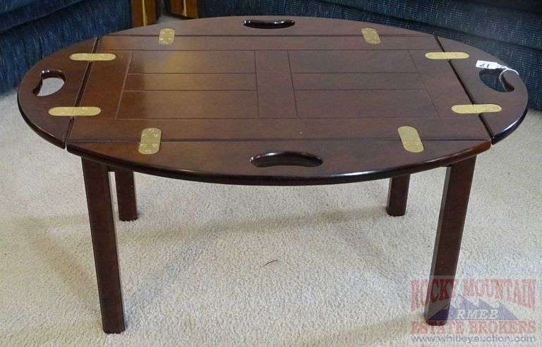 Bombay Company Mahogany "Butler Tray" Coffee Table, 16"x35"x25.5". This ...