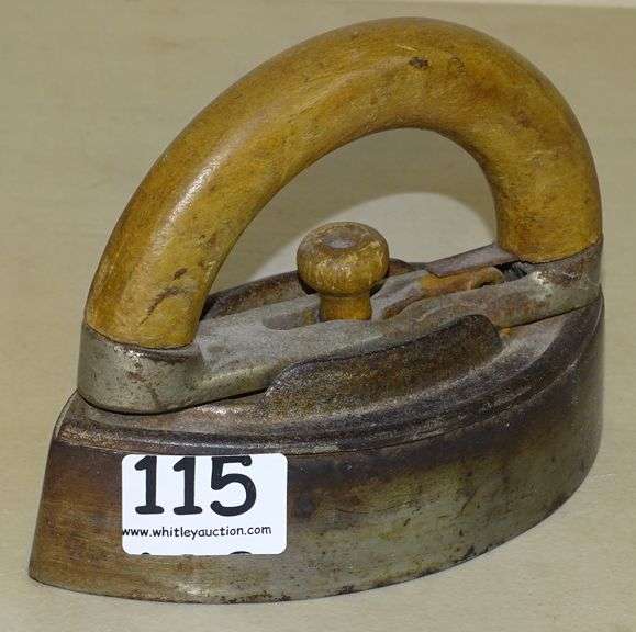 Vintage Sad Iron with Wood Handle. - Rocky Mountain Estate Brokers Inc.