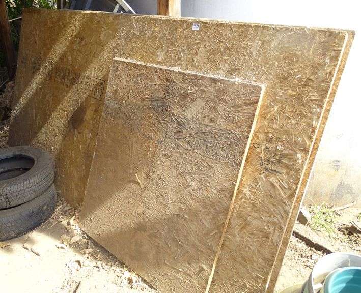 Two 4'x8' Sheets of OSB & 1 Smaller Piece. These show some wear from ...