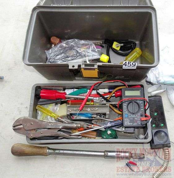 Tool Box with Muli-Meter, Electrical Items and Other Tools. Tool Box is ...