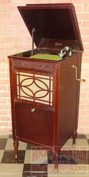 Wonderful Vintage Edison Victrola Phonograph in Fancy Mahogany Cabinet ...