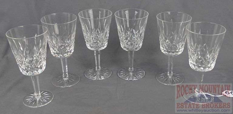 6 Waterford Crystal, Lismore Water Goblets. 7". All for One Money ...