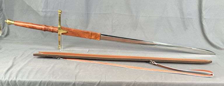 Fantastic Medieval Style Massive 53" Sword with Brown Leather Style ...