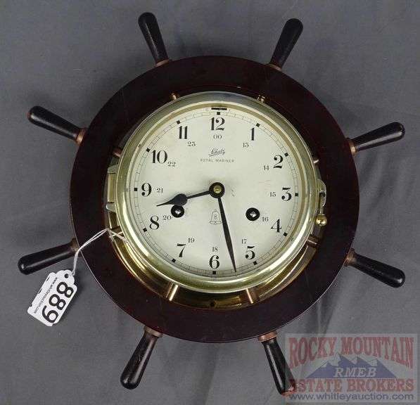 Vintage Schatz Royal Mariner Ship's Clock with Key, 13" diameter ...