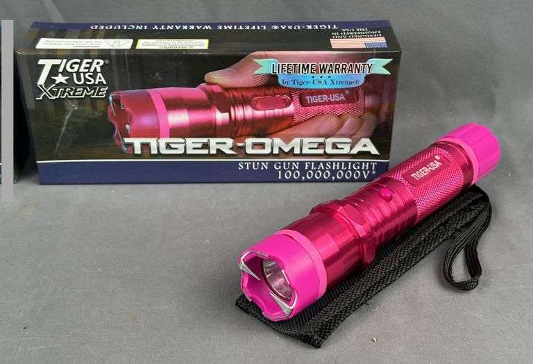 Brand New Tiger-Omega Pink Rechargeable 100,000,000V Stun Gun ...