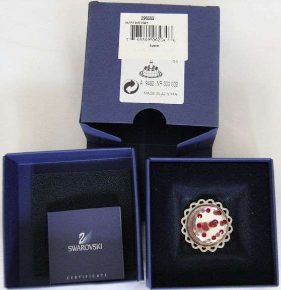 Swarovski crystal birthday cake in box - Rocky Mountain Estate Brokers Inc.