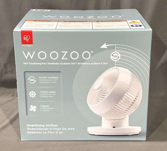 Brand New Woozoo White 360-Degree Oscillating Table Fan with Remote ...
