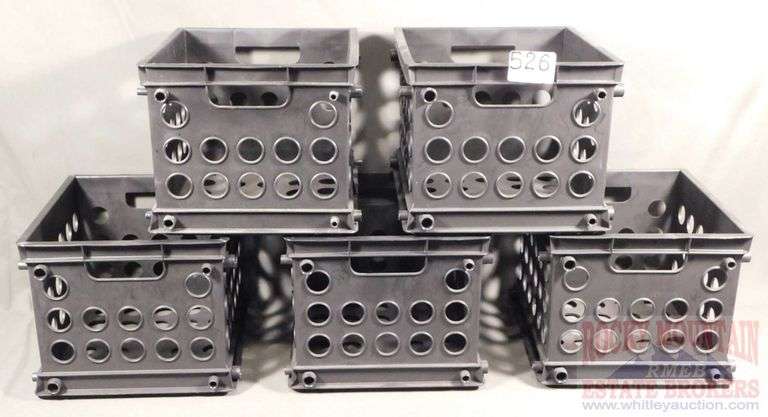 5 Small Black Storage Crates. Each crate is 6"x7.5"x8.5". All for one ...