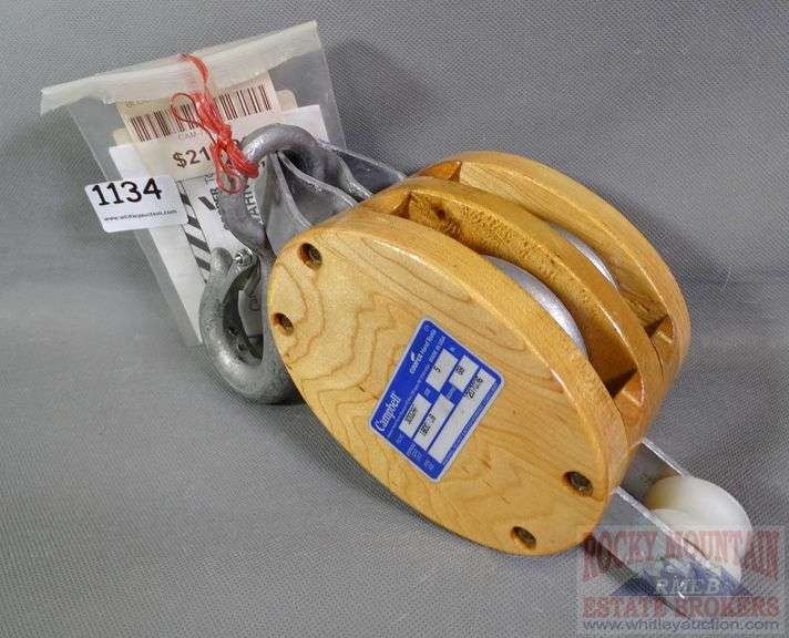 Brand New Campbell 5" Double Sheave Block. Wooden. - Rocky Mountain ...