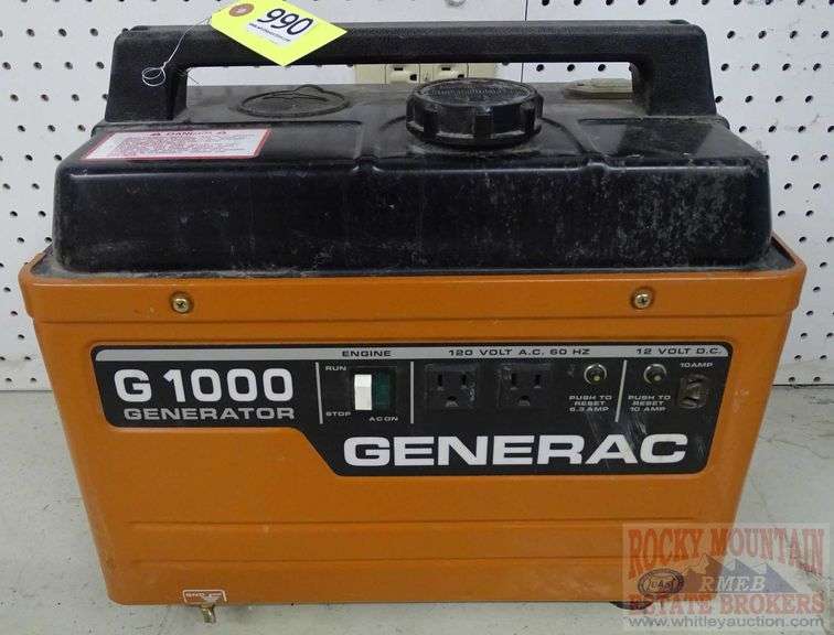 Generac G1000 120Volt AC Generator. Engine has compression, untested ...