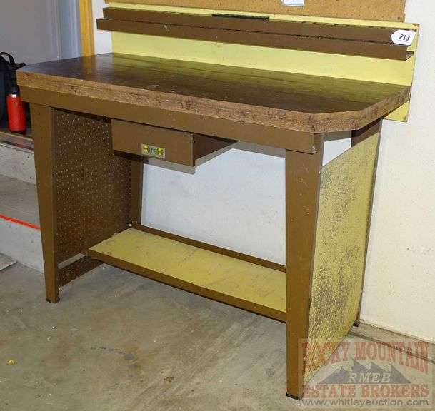 Hirsh 1-Drawer Work Bench with Tool Holder/Backsplash & Pegboard Sides ...