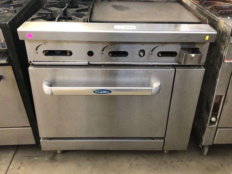 Cook Rite 2-Burner Range, 24" Griddle Top With Lower Oven, Gas - Roller ...