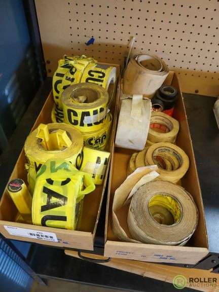 (2) Trays of Caution Tape and Masking Tape - Roller Auctions