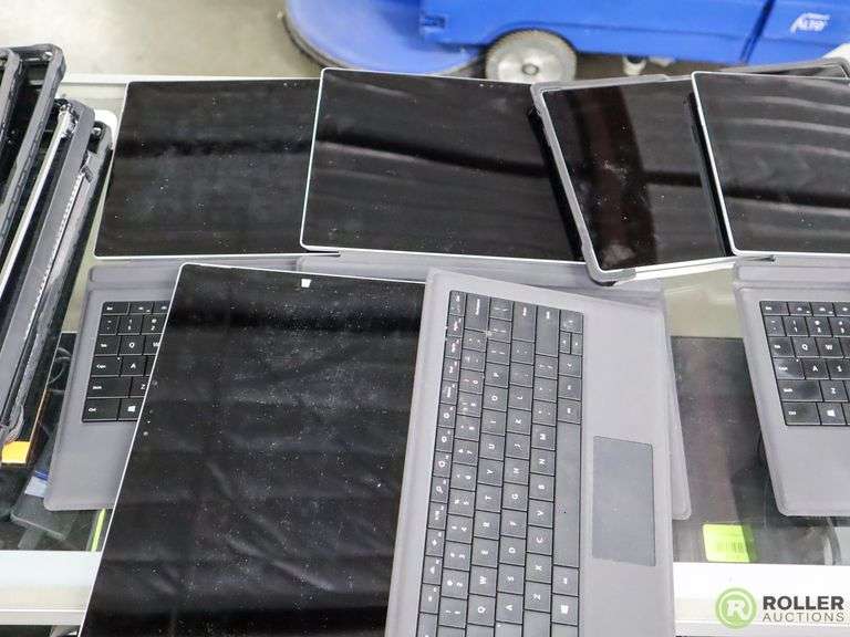 (6) Windows Surface Tablets with Keyboards and Cases (Locked or ...