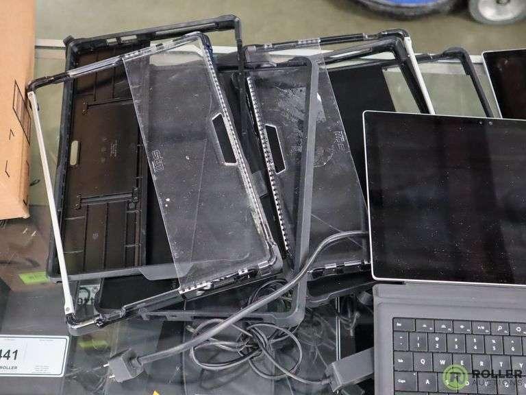 (7) Windows Surface Tablets with Keyboards and Cases (Locked or ...