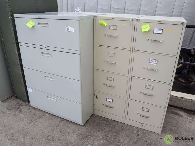 (2) Lateral File Cabinets and (2) Horizontal File Cabinets - Roller ...