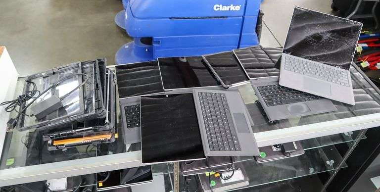 (6) Windows Surface Tablets with Keyboards and Cases (Locked or ...
