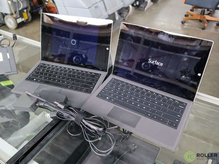 (2) Windows Surface Tablets with Keyboards and Chargers, 256GB ...