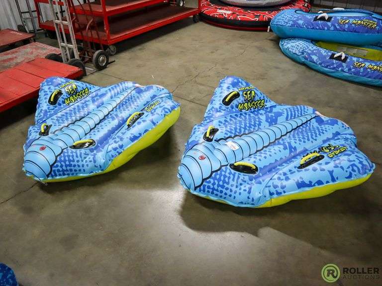 (2) Air Head Sea Monster Tow Behind Inflatables - Roller Auctions