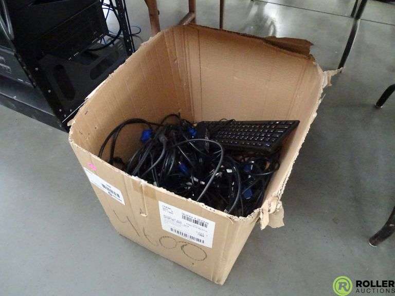 Box of Computer Hardware, VGA Cables and Power Cables - Roller Auctions