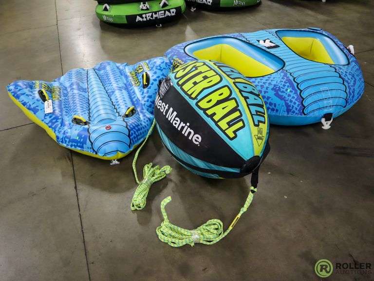 (2) Air Head Tow Behind Inflatables and West Marine Booster Ball ...