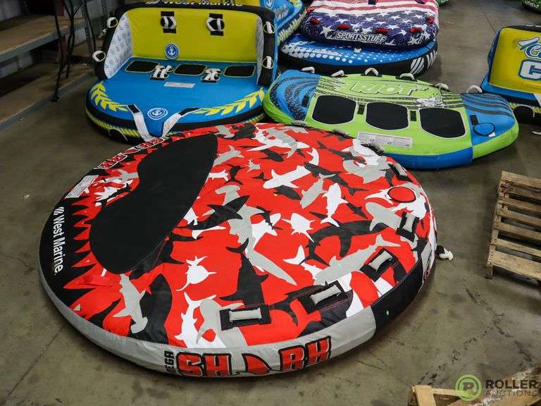 (2) West Marine and Air Head Tow Behind Inflatables (Patched) - Roller ...