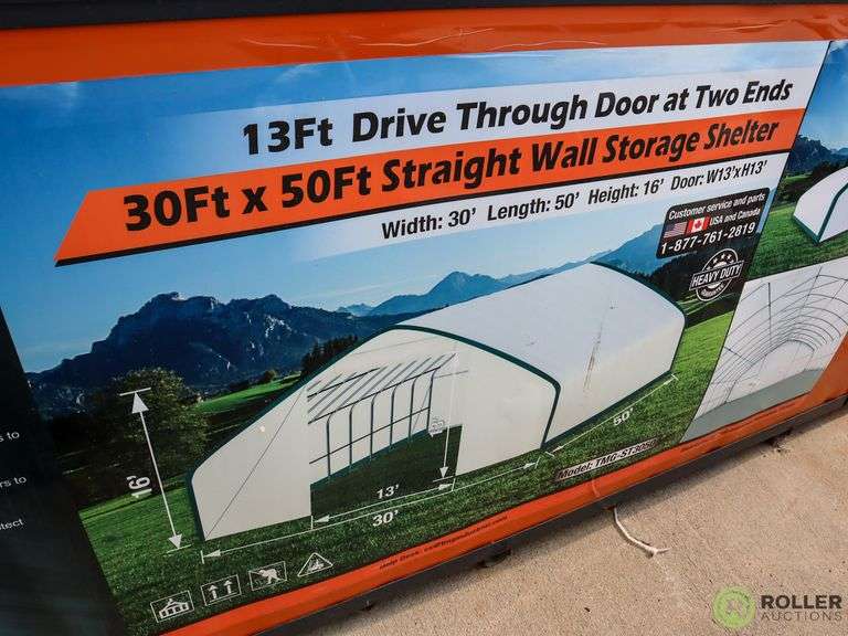 New TMG Industrial ST3050 30' x 50' Straight Wall Storage Shelter ...