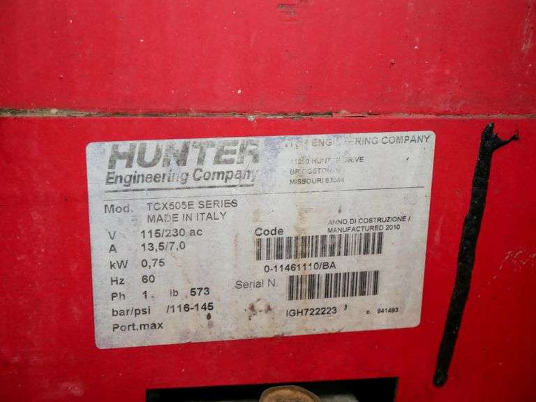 Hunter TCX535 Tire Machine - Roller Auctions