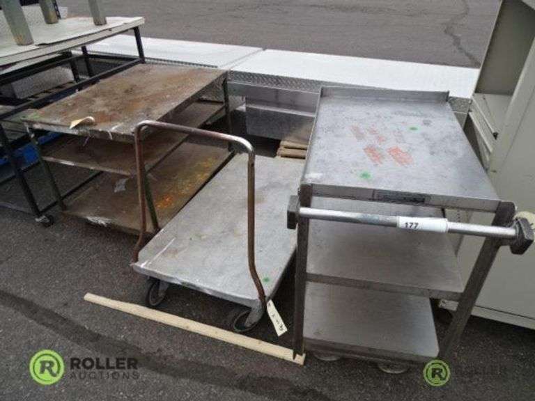 (3) Assorted Metal Carts - Roller Auctions