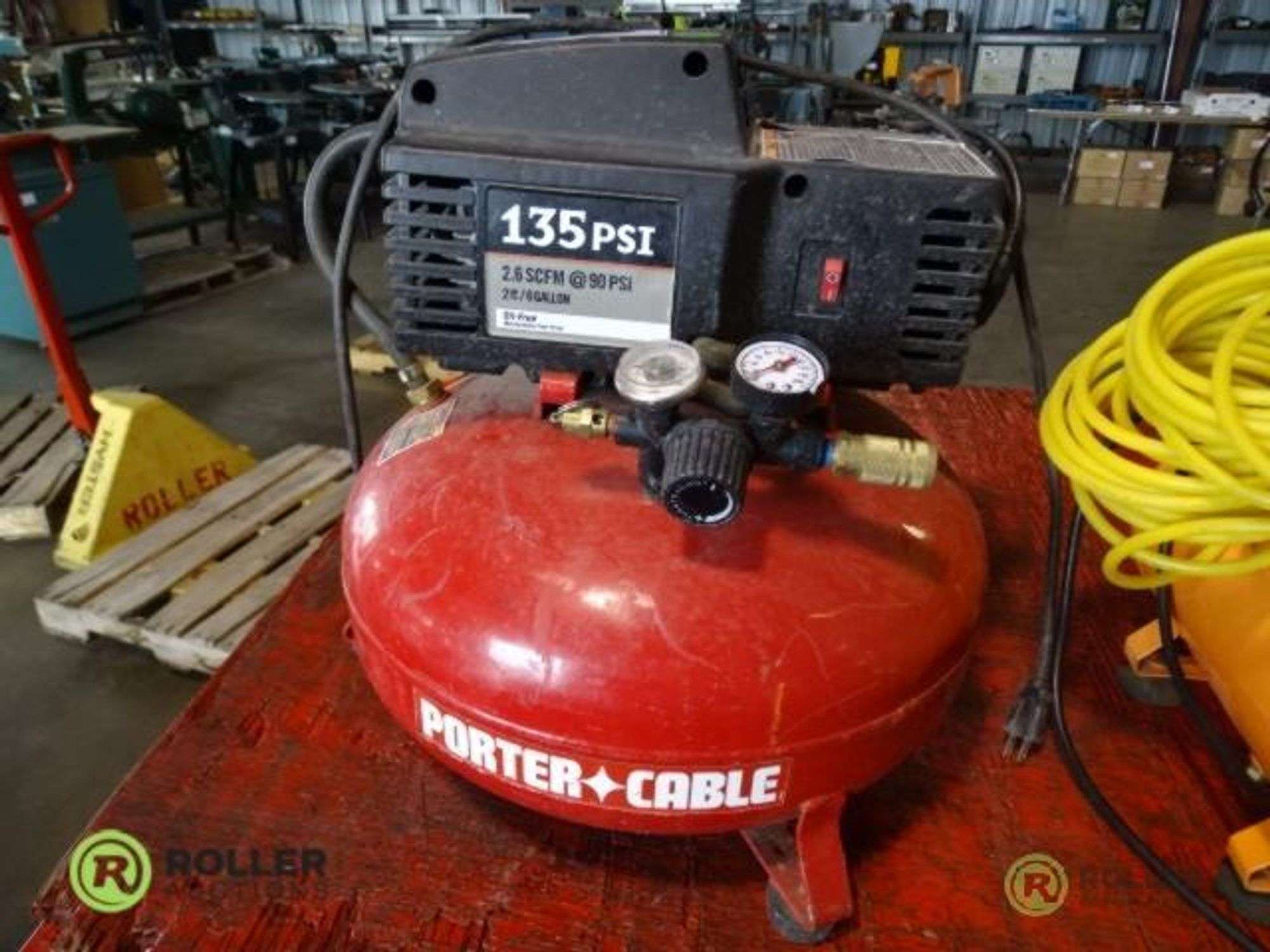 Porter Cable CFBN125A 3 Pancake Air Compressor 135 PSI 4Hp 6 Gallon Inoperable Roller Auctions