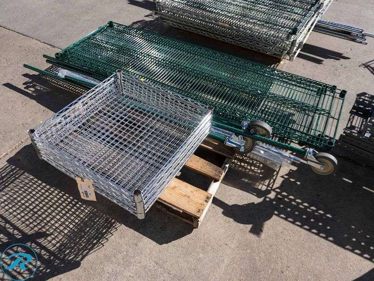 Pallet of Wire Shelving: (8) 62" Uprights, (4) Shelves, 21" x 72". (4 ...