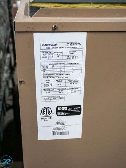 Magic Pak EWC1509P30A2A All-In-One HVAC Unit, 2-Ton, 230V, Single Phase ...