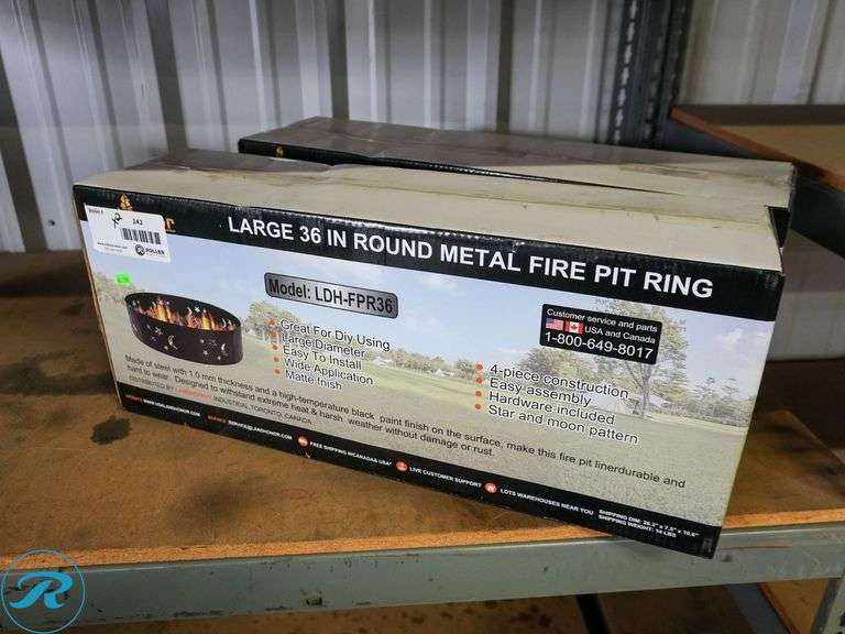(2) New Land Honor LDH-FPR36 36" Round Metal Fire Pits - Roller Auctions