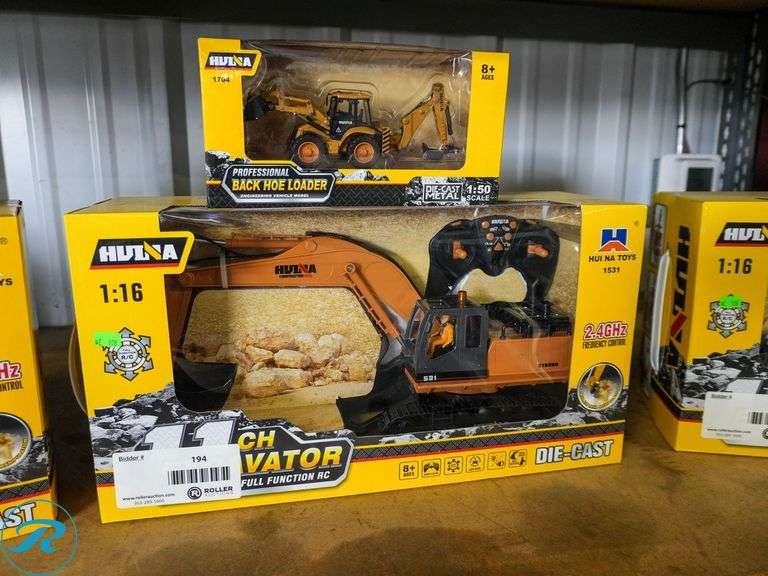 (2) New Hui Na Toys Die-Cast Models: Backhoe and Excavator - Roller ...