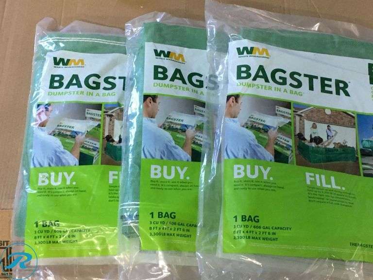 (3) New- Waste Management Bagster 606-Gallons Green Outdoor ...